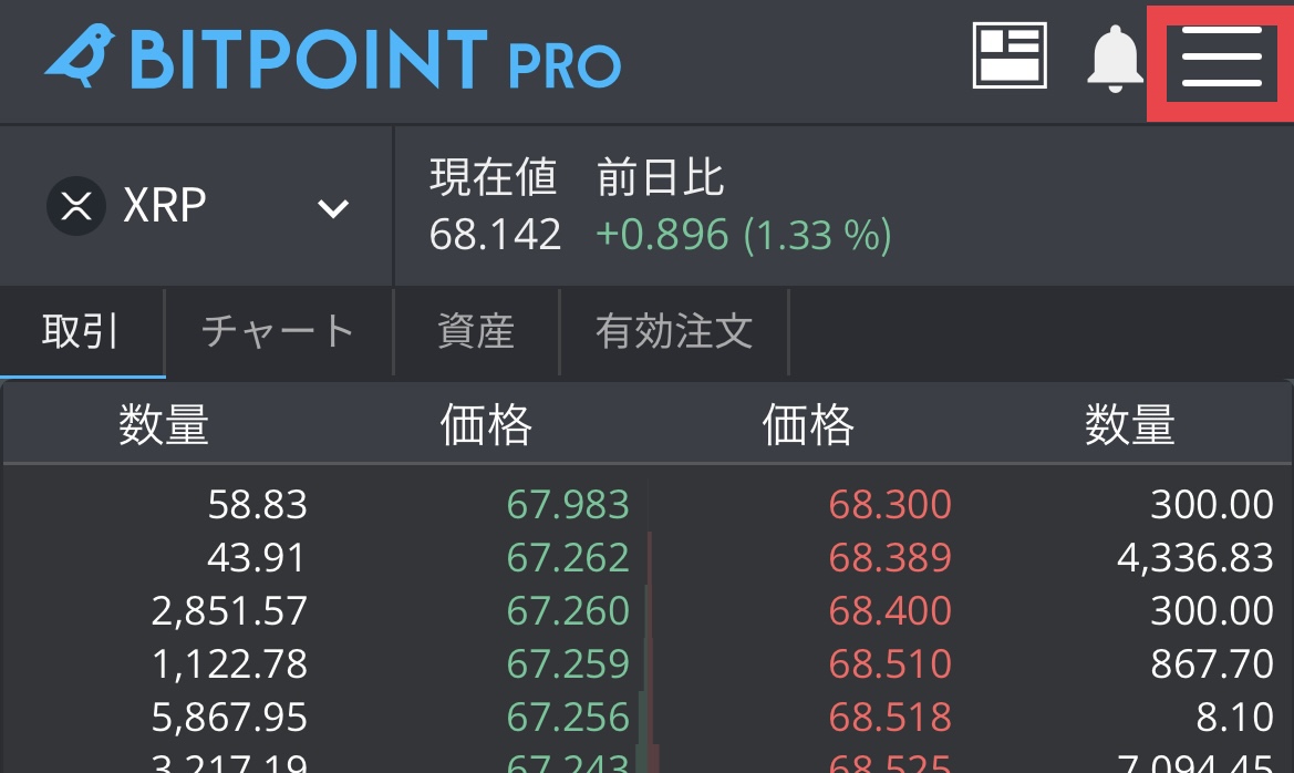 BITPOINT(ビットポイント) でのXRP（リップル）の買い方・購入方法【スマホ版】